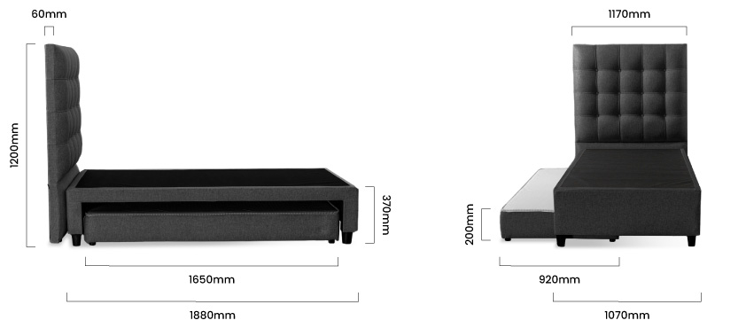 Alexa Dual Function Bed - Three Quarter | Cielo